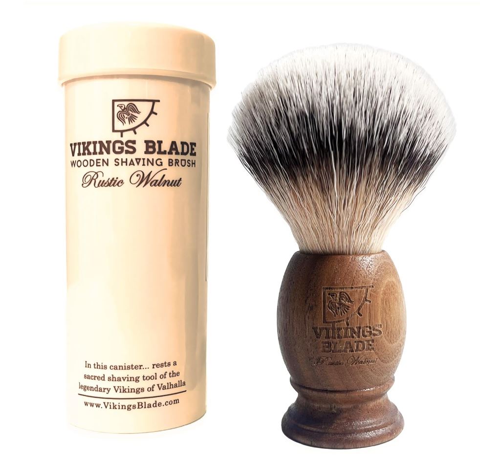 Rustic Walnut Wooden Shaving Brush – Vikings Blade